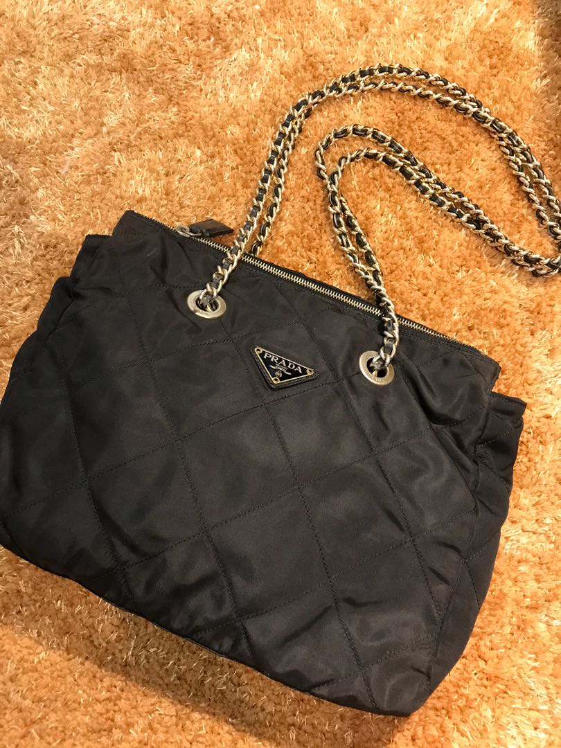 Prada gold chain strap (authentic), Luxury, Bags & Wallets on Carousell