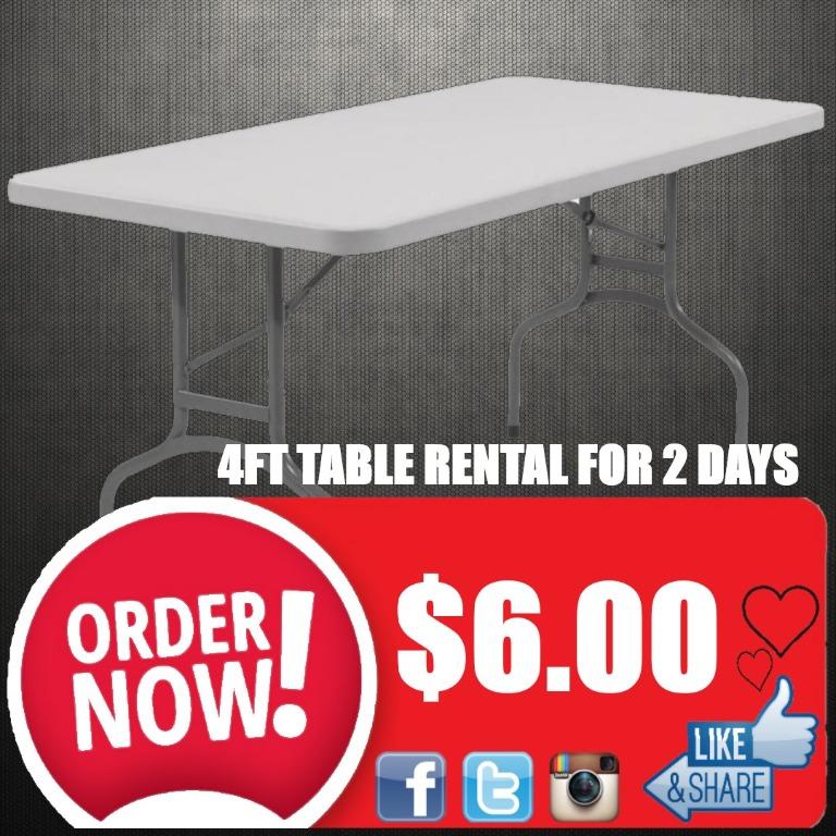 TABLE FOR RENT $6/UNIT/2 DAYS, Furniture & Home Living, Furniture ...