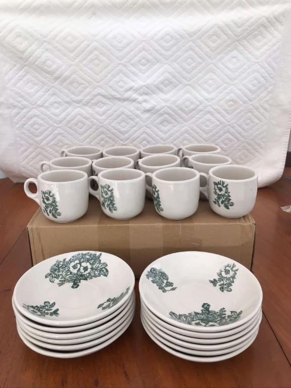 Vintage Traditional Kopitiam Coffee Cup Set, Furniture & Home Living ...