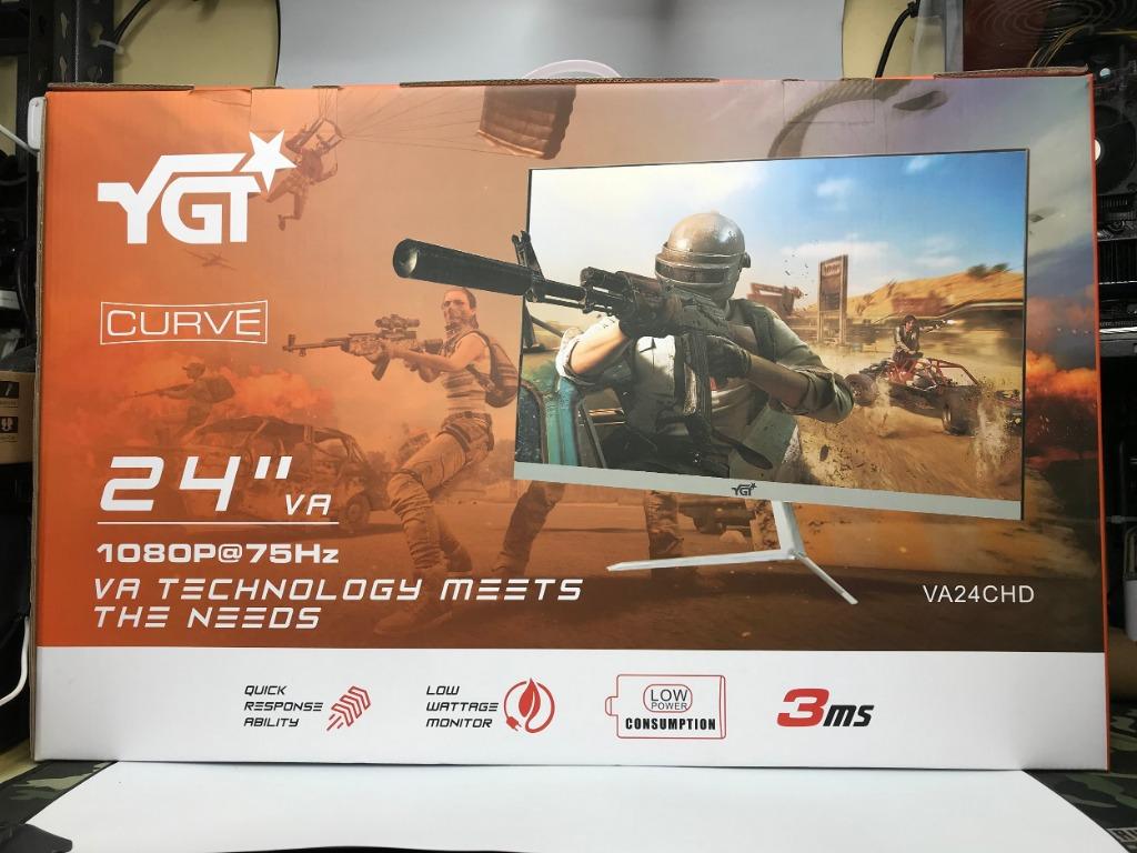 YGT 24" CURVE 1080p 75hz 3ms VA24CHD, Computers & Tech, Parts ...