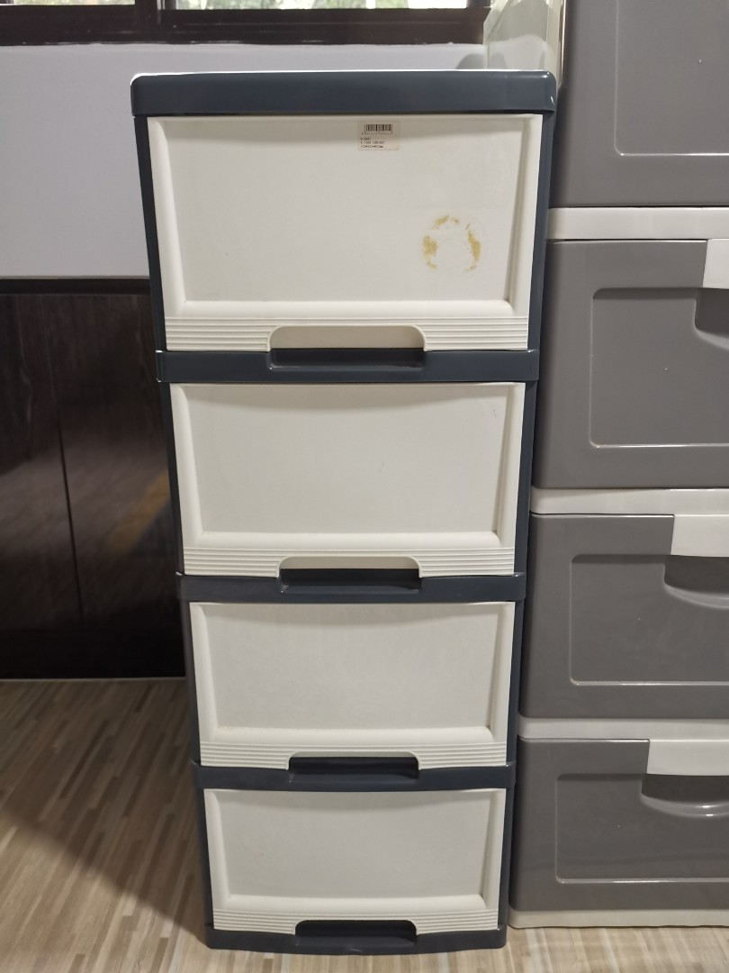 4-tier Plastic Cabinet, Furniture & Home Living, Furniture, Shelves ...