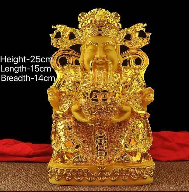 BRAND NEW Golden Cai Shen Ye Statue God of Fortune Wealth for Good Luck Windfall For Home/Office ...