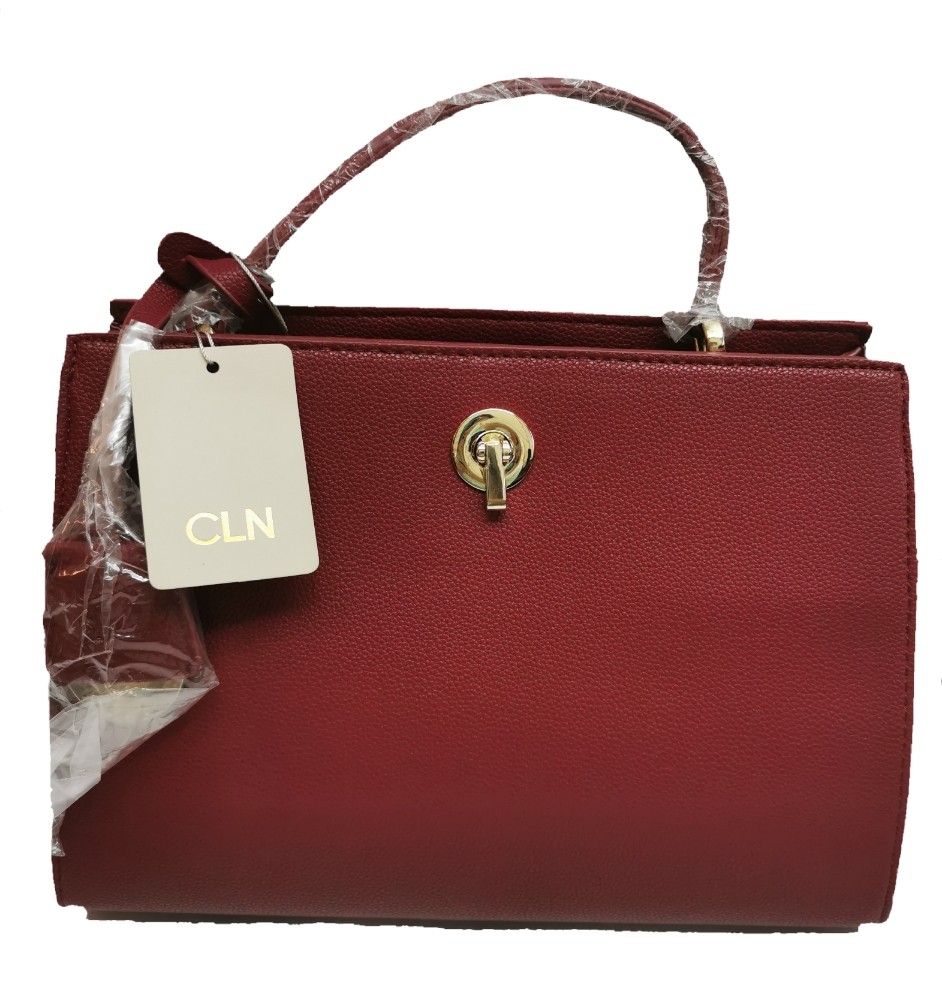 CLN structured bag (maroon red), Women's Fashion, Bags & Wallets, Tote ...