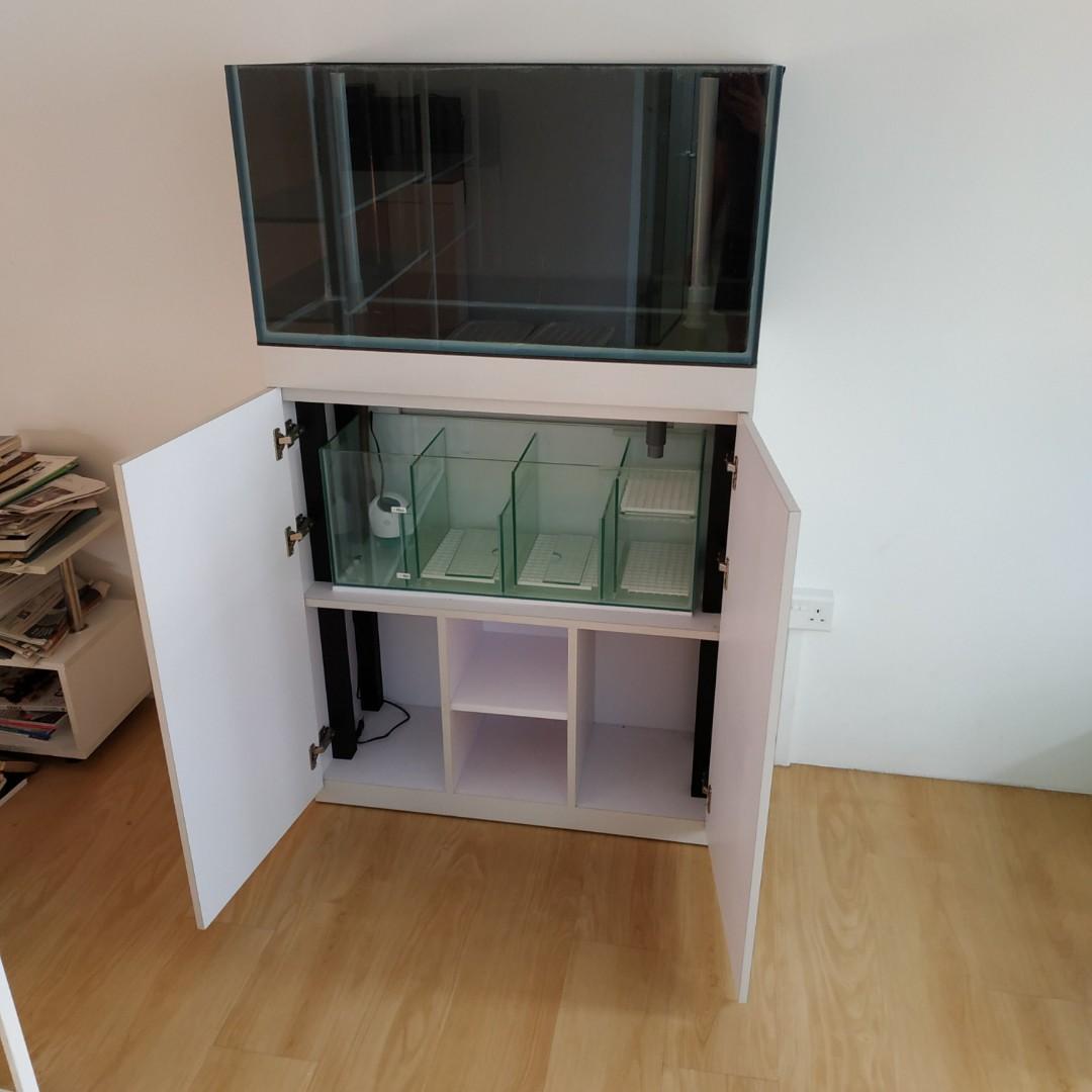Custom overflow tank with sump & cabinet, Pet Supplies, Homes & Other ...