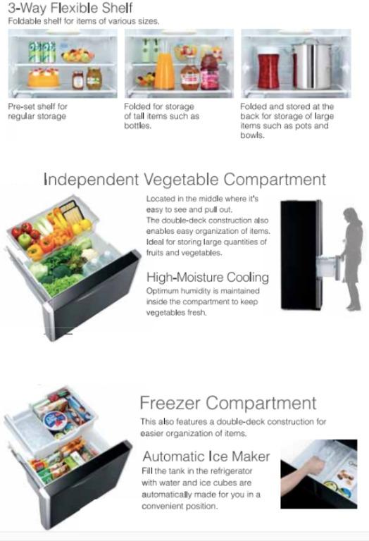 HITACHI fridge Inverter 365L Solfege with Nano Titanium Technology (R ...