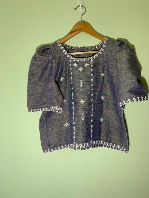 Inabel Blouse Puff Sleeves with Embroidery, Women's Fashion, Tops ...