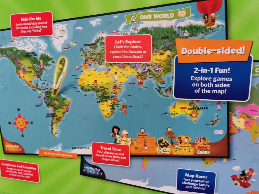 Leapfrog Interactive World Map (throw in free Tag book), Toys & Games ...
