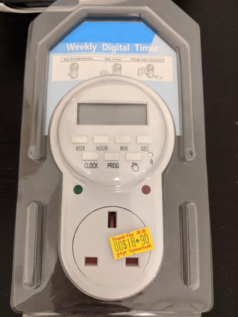 Power adapter with digital timer, Computers & Tech, Parts & Accessories ...