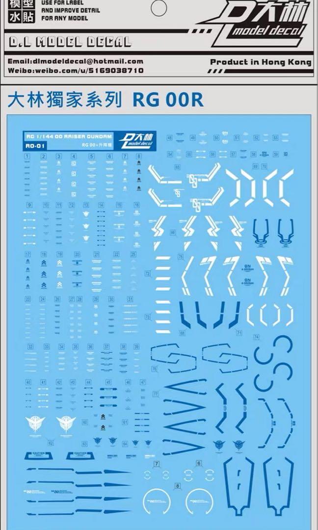 [DL] RG Exia R1 + R2 Gundam Waterslide Decal 1/144 Repair by Dalin ...