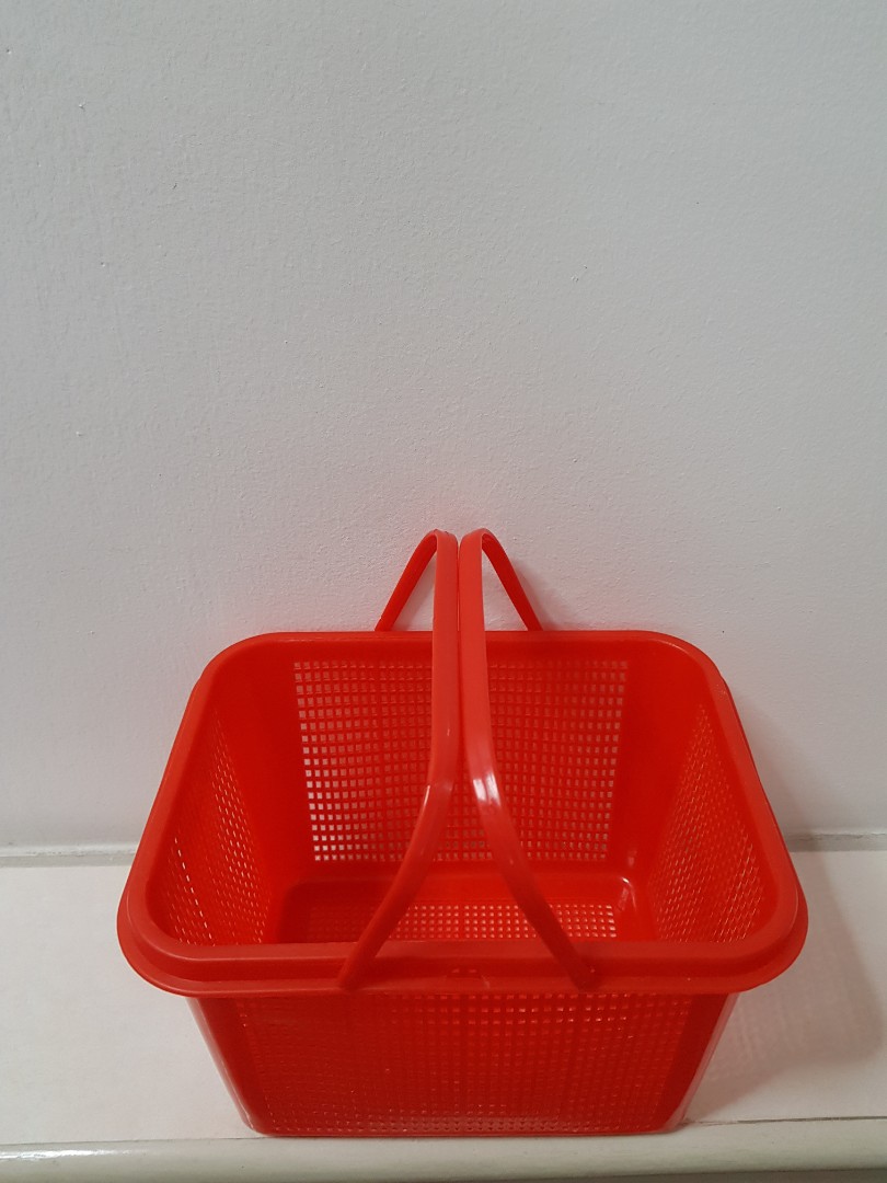 Small Red Basket, Furniture & Home Living, Cleaning & Homecare Supplies ...