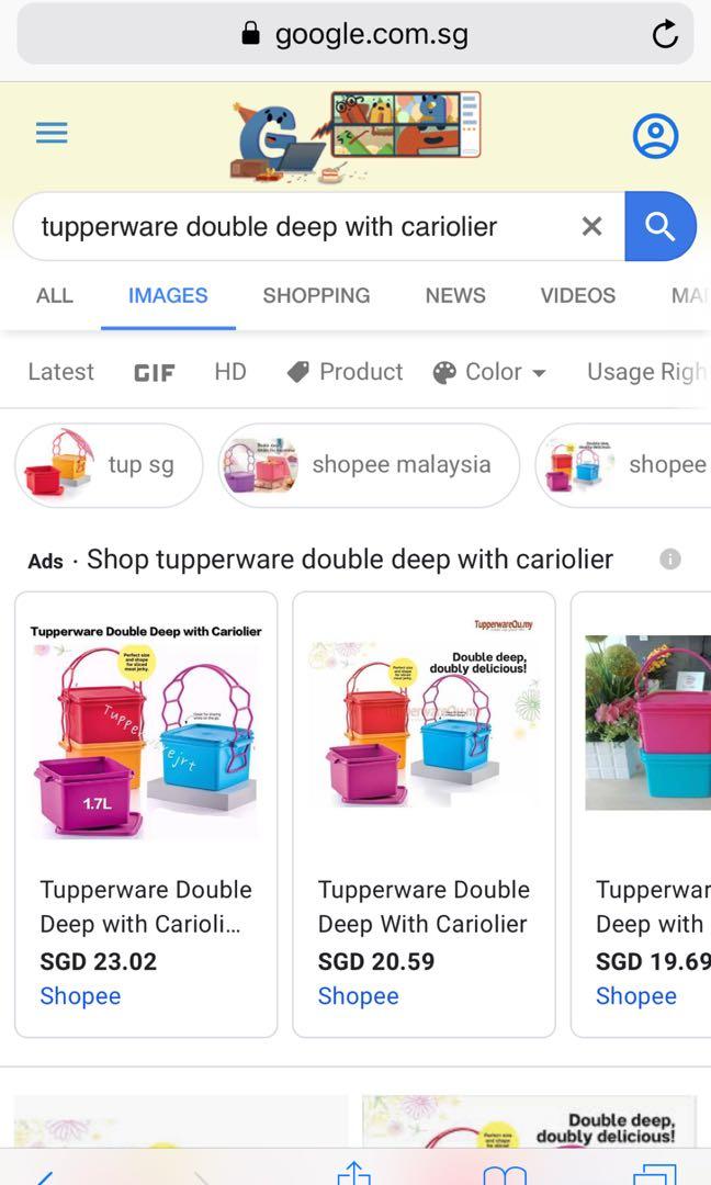 Tupperware double deep with cariolier, Furniture & Home Living ...