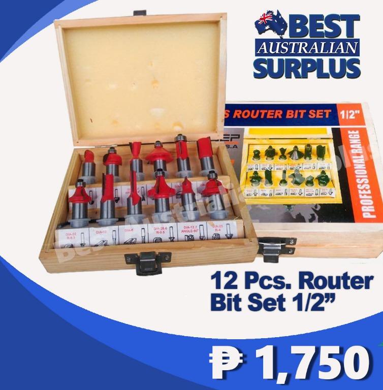 12 PCS ROUTER BIT SET 1/2”, Commercial & Industrial, Construction Tools ...