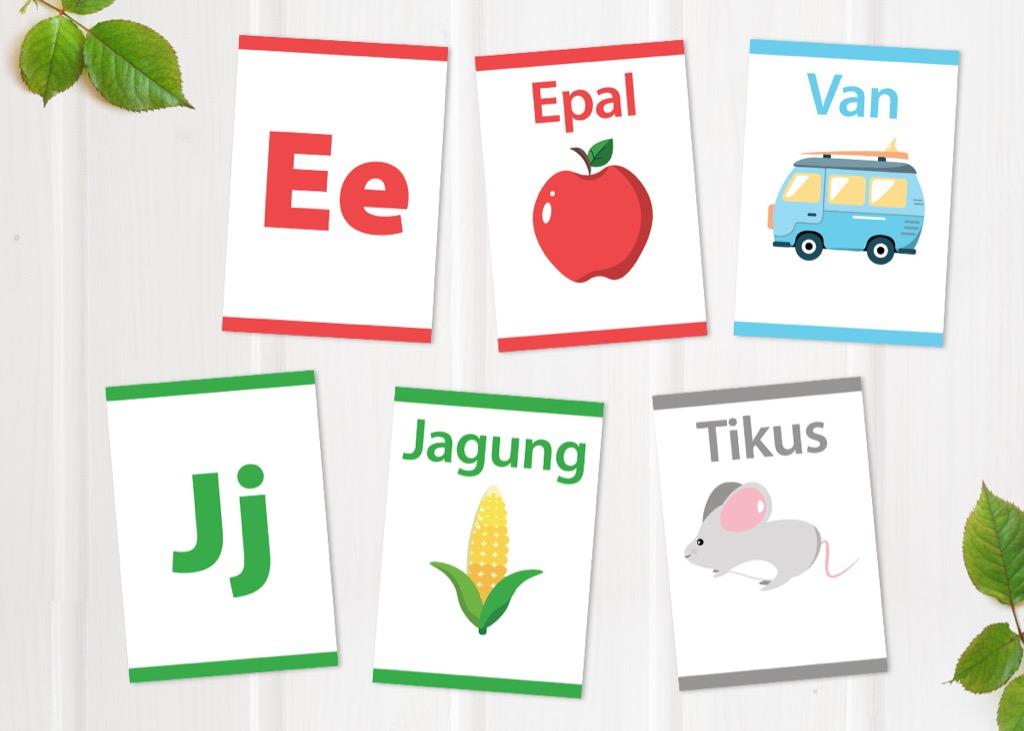 ABC Alphabet Poster Flashcards, English, Malay, Arabic multi language ...