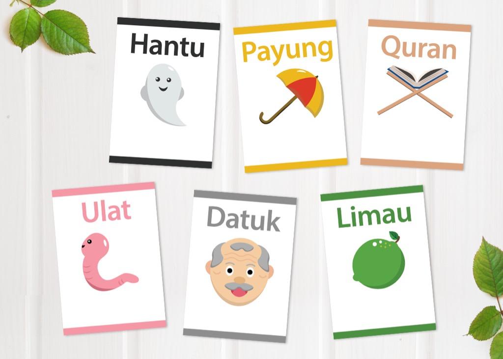 ABC Alphabet Poster Flashcards, English, Malay, Arabic multi language ...