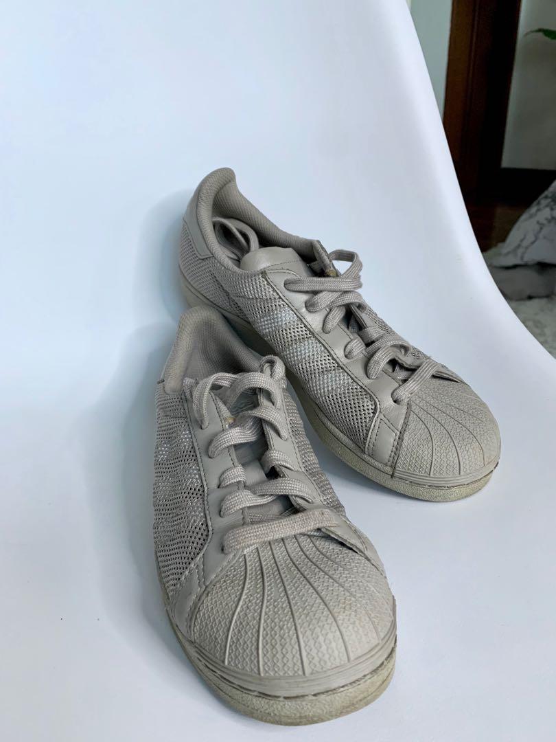 Adidas Grey super star, Women's Fashion, Footwear, Sneakers on Carousell