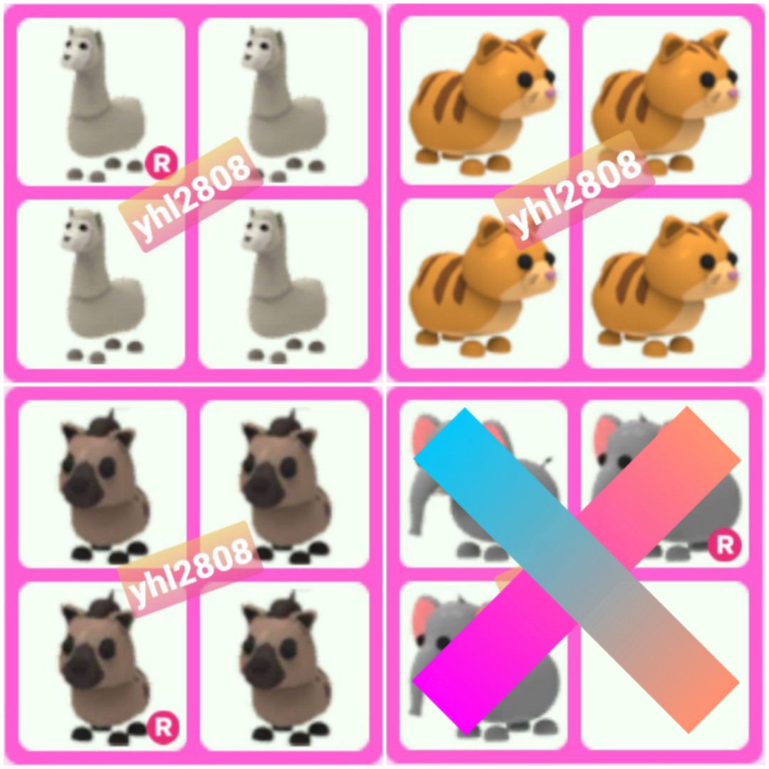 Adopt Me - Hyena, Elephant, Llama, Ginger Cat, Toys & Games, Video ...