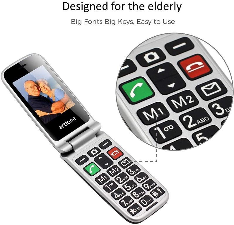 artfone Big Button Mobile Phone for Elderly, Senior Flip Mobile Phone Clam Dual SIM Free ...