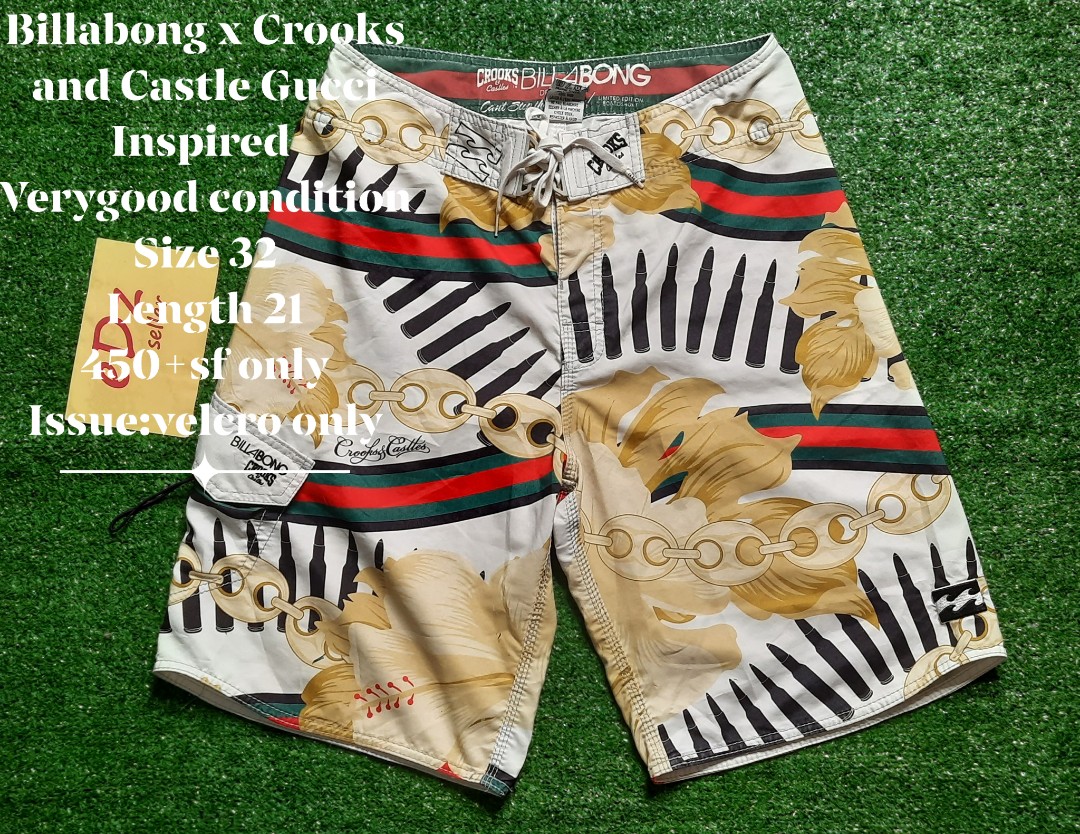 BILLABONG X CROOKS AND CASTLE GUCCI INSPIRED, Men's Fashion, Bottoms ...