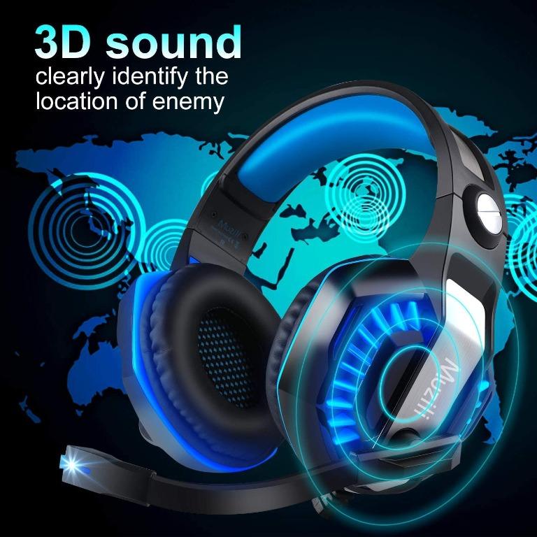 【Deep Bass】 Muzili Gaming Headset, 50mm Driver Units for 7.1 Surround ...