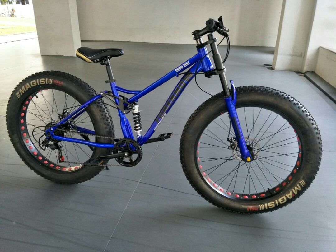 Fat Bike Blue, Bicycles & PMDs, Bicycles, Mountain Bikes on Carousell