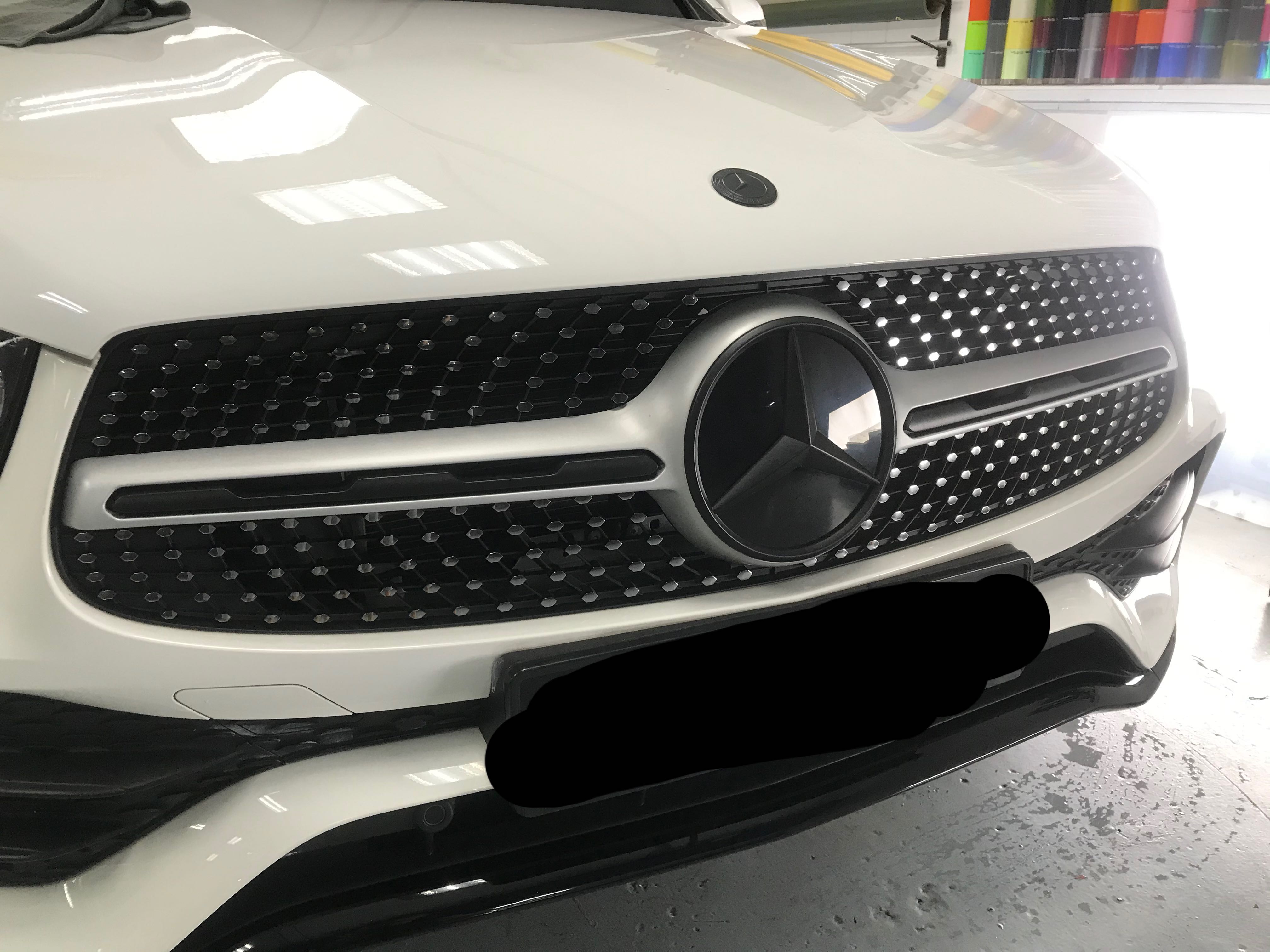 GLC front grill partial plasti dip matte black, Car Accessories ...