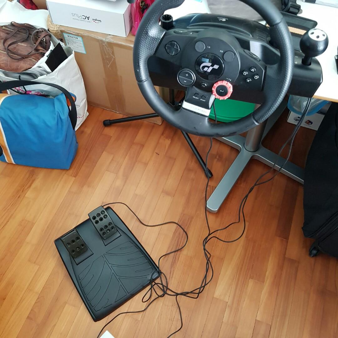 Logitech Steering Wheel Driving Force Gt Video Gaming Video Game Consoles Others On Carousell