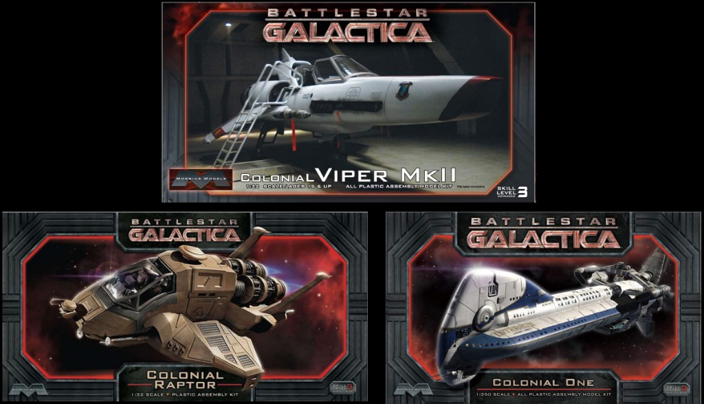 Moebius Battlestar Galactica Colonial Viper Raptor One Spaceship Space ...