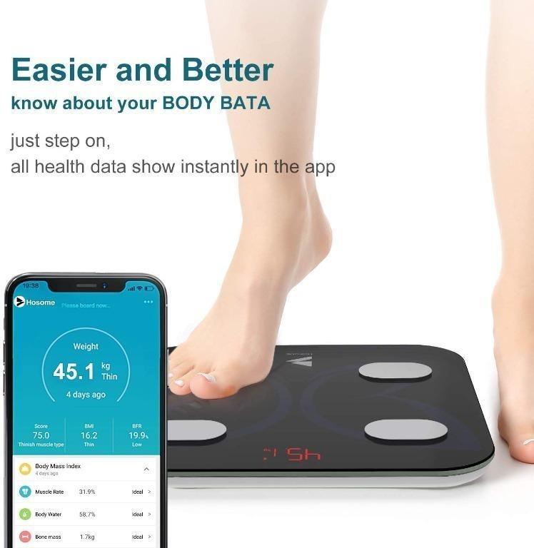 O1012 BN Bathroom Scales, Hosome Bluetooth Body Fat Scale Body ...