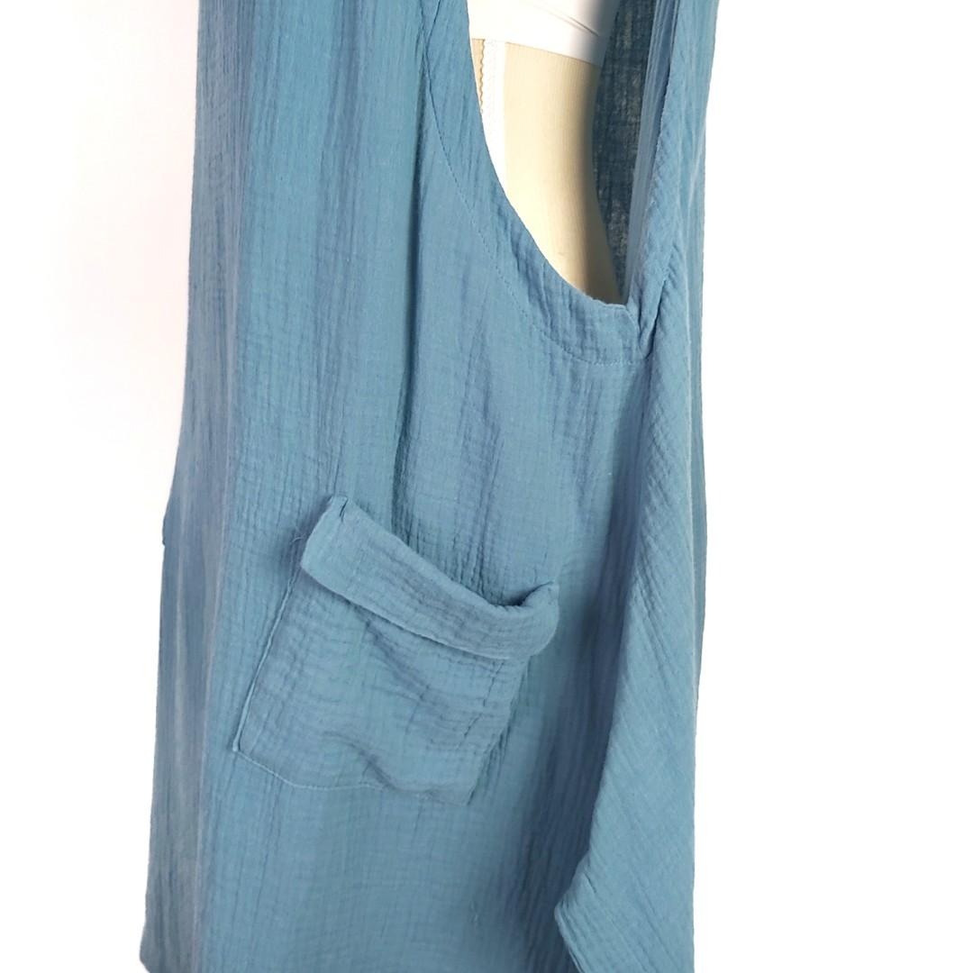 Slate blue apron dress, Women's Fashion, Dresses & Sets, Dresses on ...