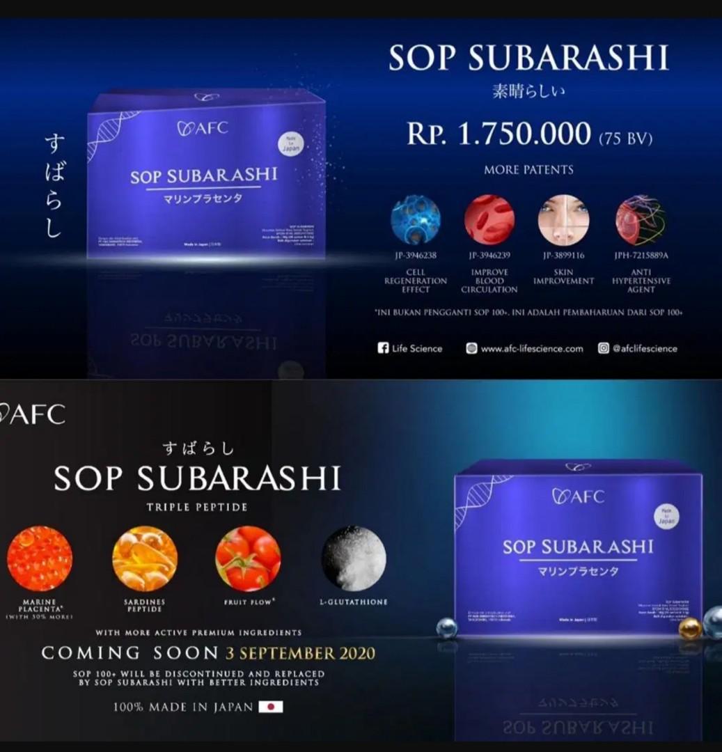 Sop SUBARASHI dan UTSUKUSHI Ori AFC Japan, Kesehatan & Kecantikan ...