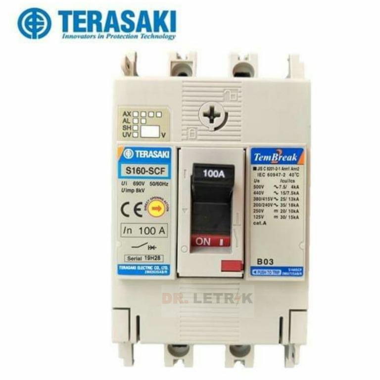 TERASAKI S160 SCF 3P S160-SCF MCCB 3P 25KA - 100A, Health & Nutrition, Health Monitors ...