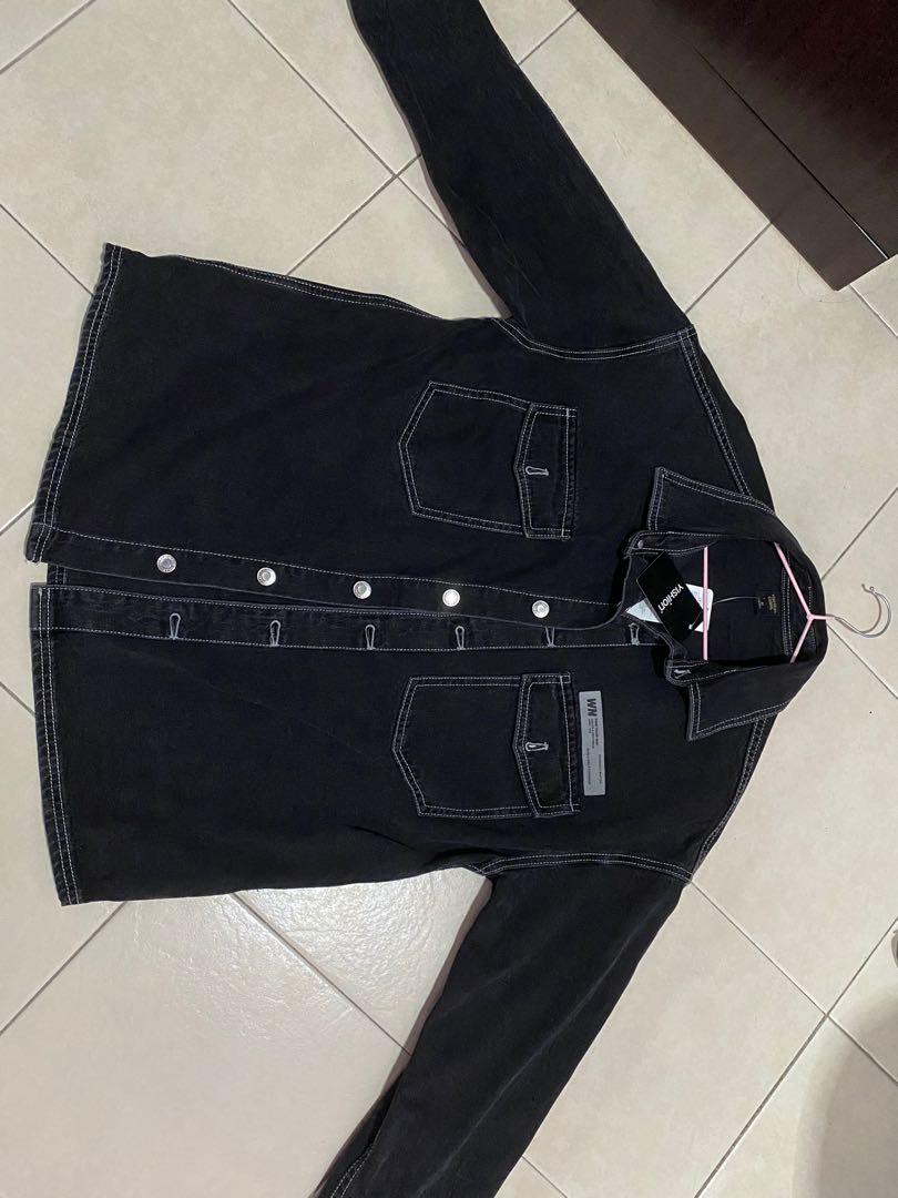 YISHION Black Denim Jacket, Men's Fashion, Coats, Jackets and Outerwear on Carousell