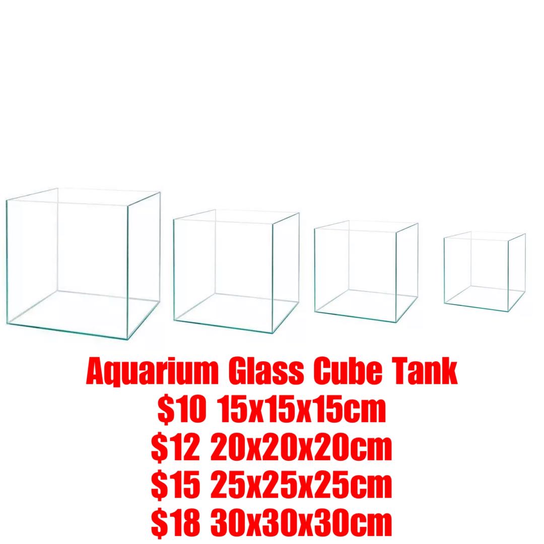 Aquarium Glass Cube Tank $10 15x15x15cm $12 20x20x20cm $15 25x25x25cm ...