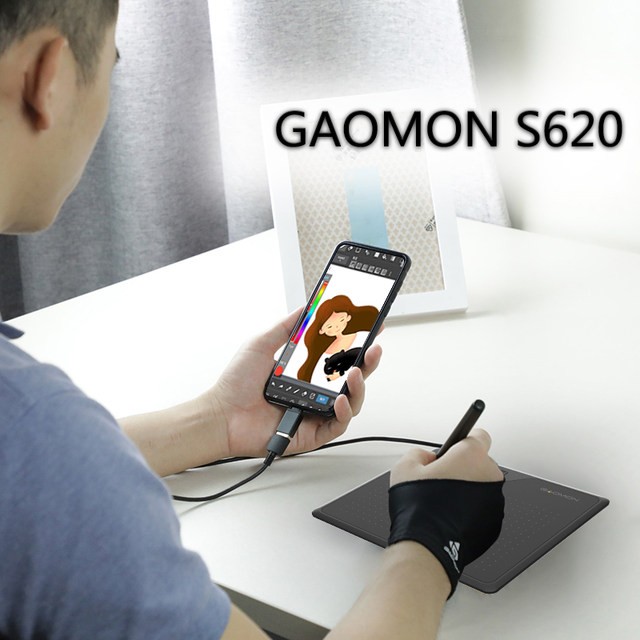GAOMON S620 6.5 x 4 Inches 8192 Level Battery-free Pen Support Android Windows Mac Digital ...