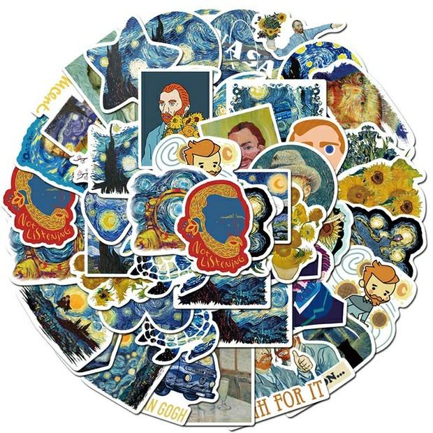Van Gogh Luggage stickers laptop stickers scrapbook helmet bottle ...