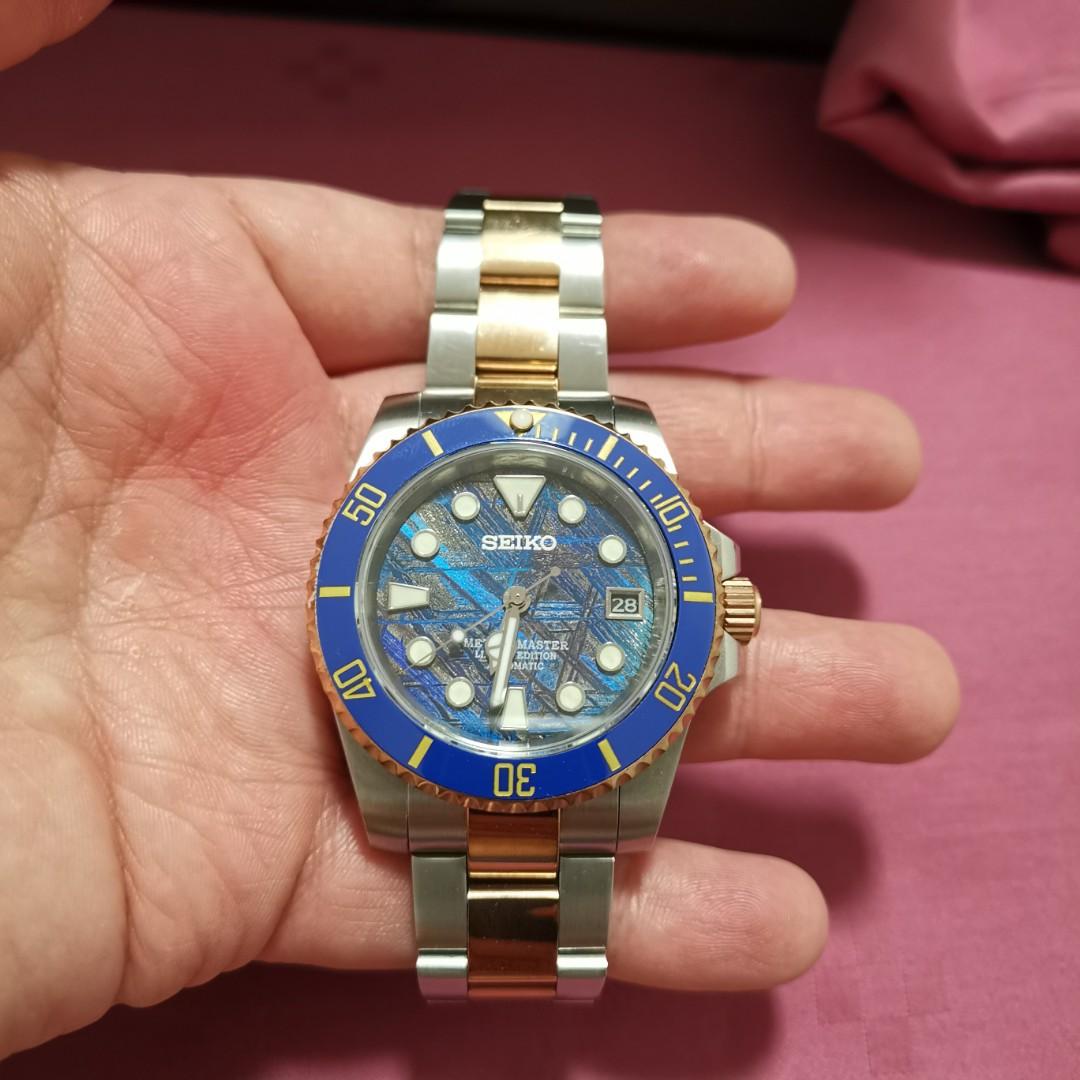 Modded Seiko Blue meteorite dial, Men's Fashion, Watches on Carousell