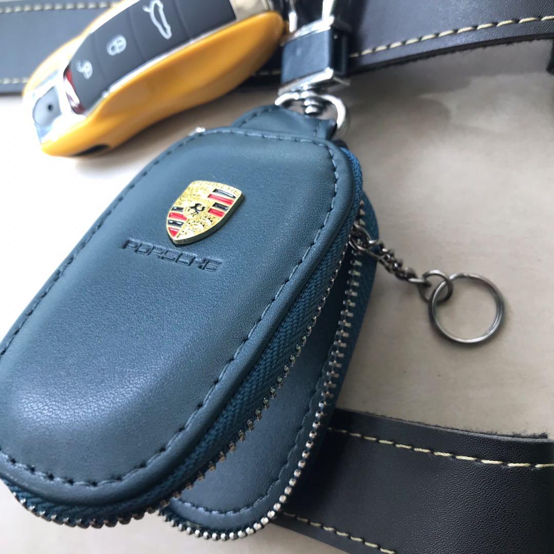 New Porsche keychain pouch with gold logo emblem for Macan cayenne ...