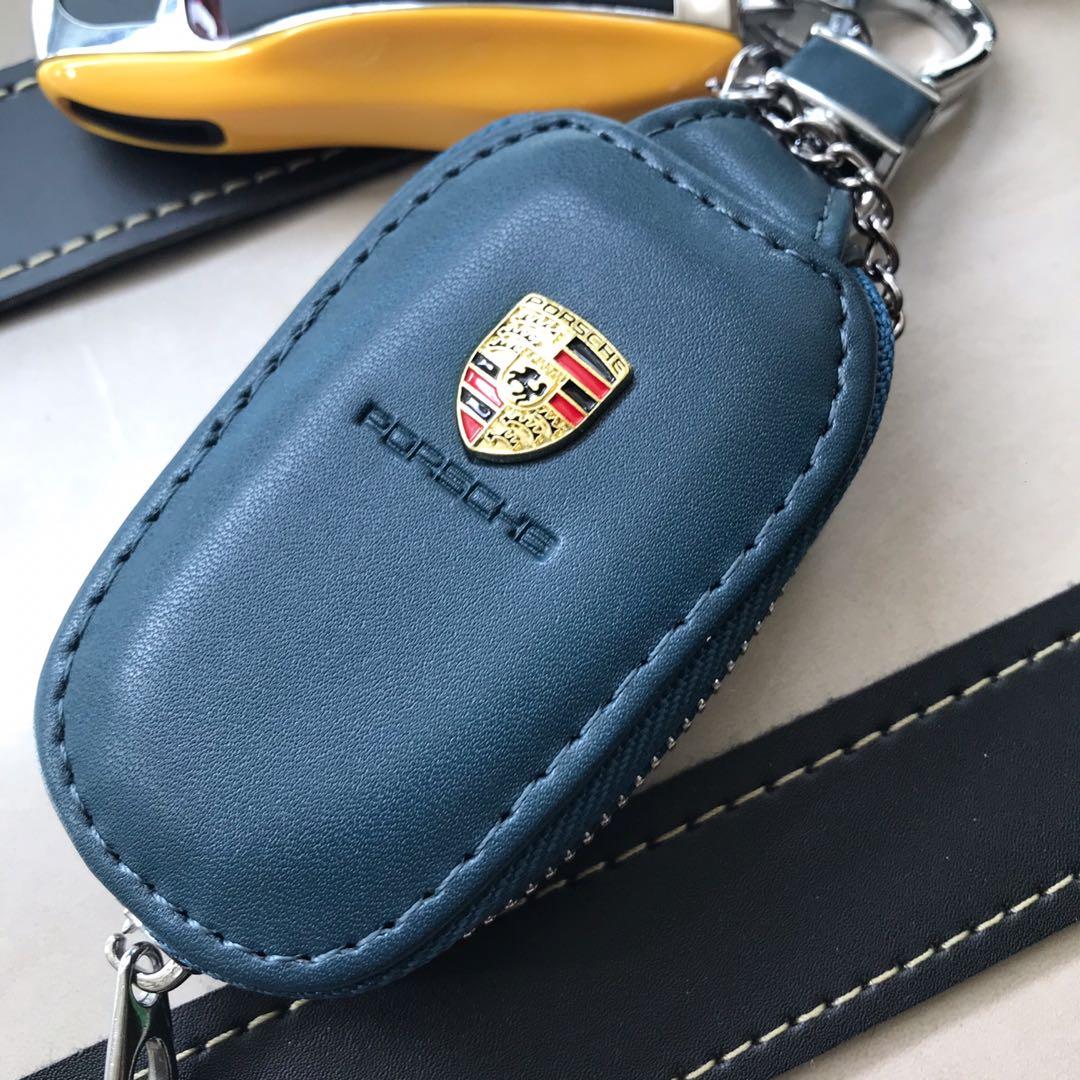 New Porsche keychain pouch with gold logo emblem for Macan cayenne ...