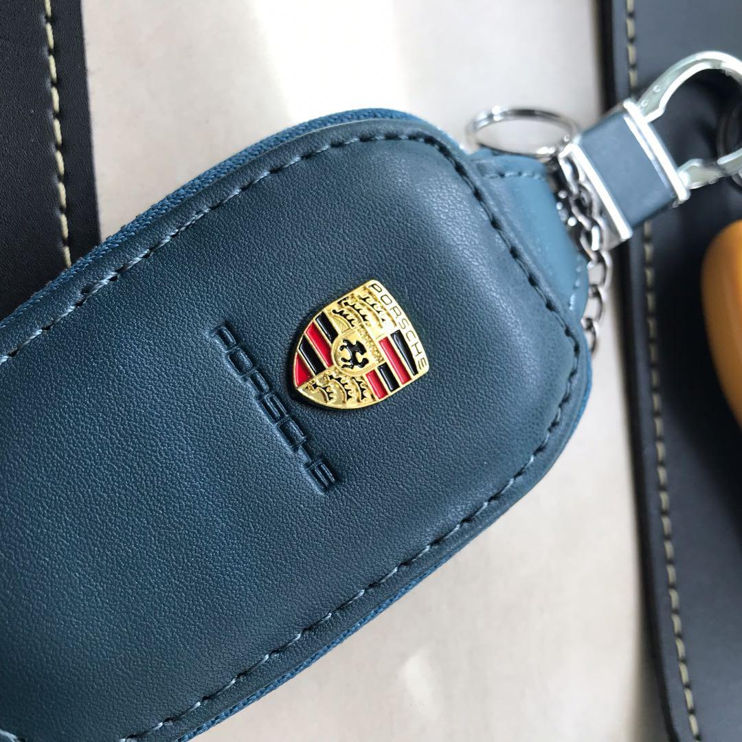 New Porsche keychain pouch with gold logo emblem for Macan cayenne ...