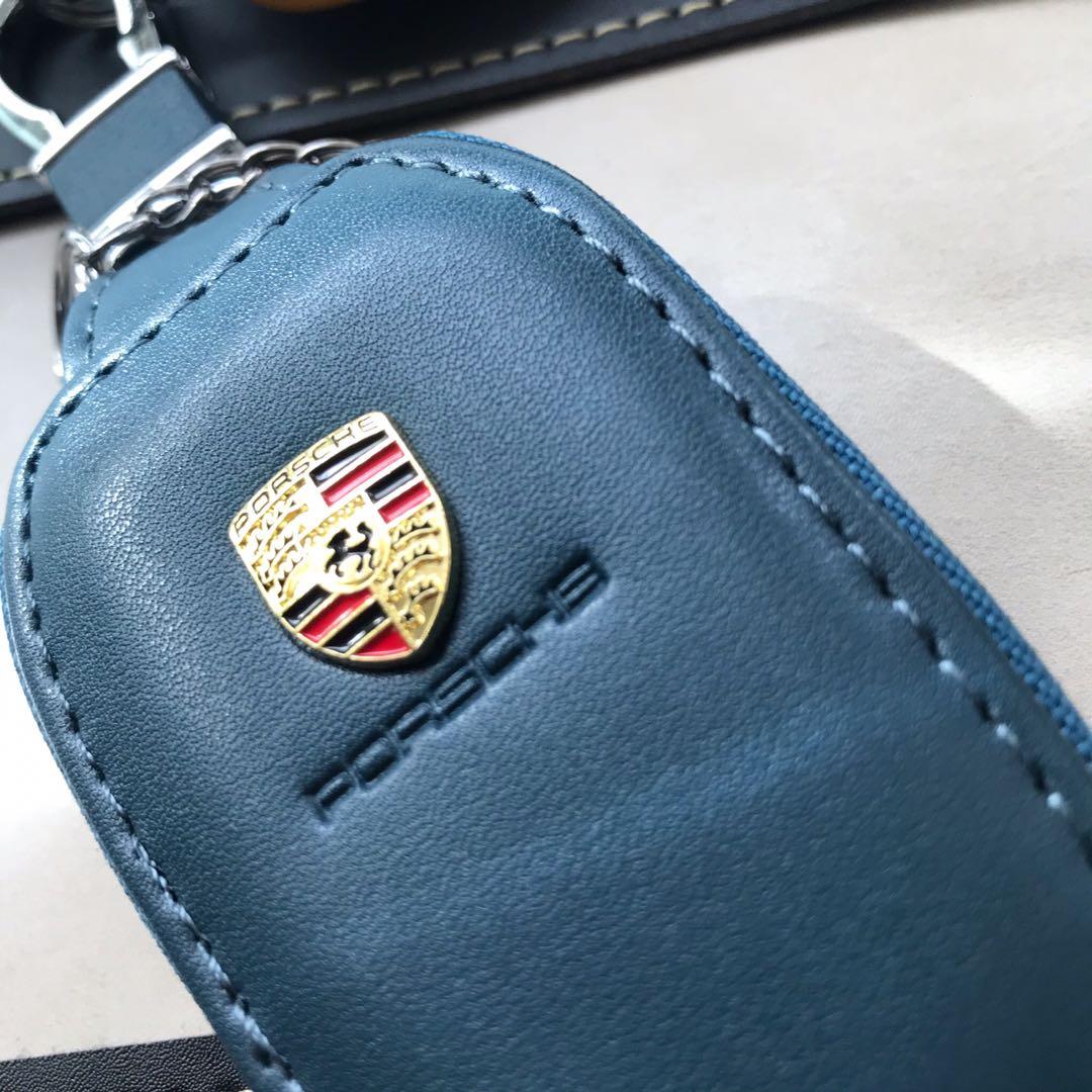 New Porsche keychain pouch with gold logo emblem for Macan cayenne ...