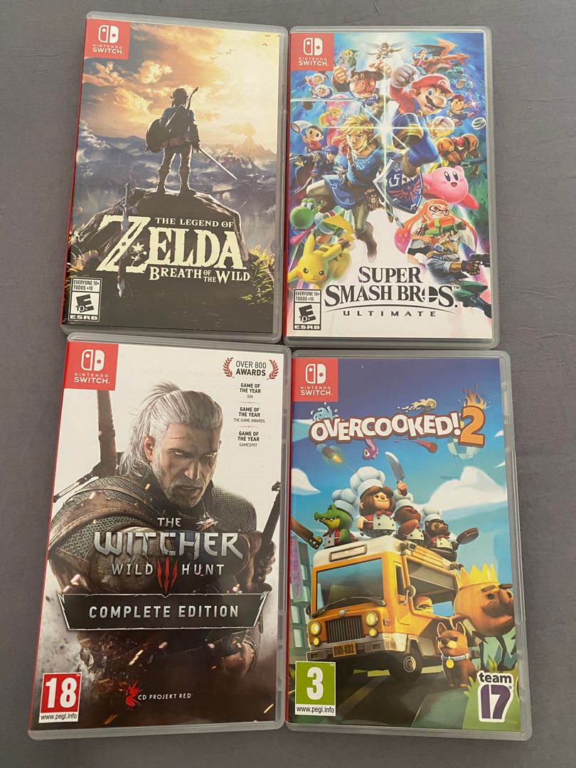 Nintendo Switch Games Physical Copy Zelda, Overcooked 2, The Witcher 3 ...