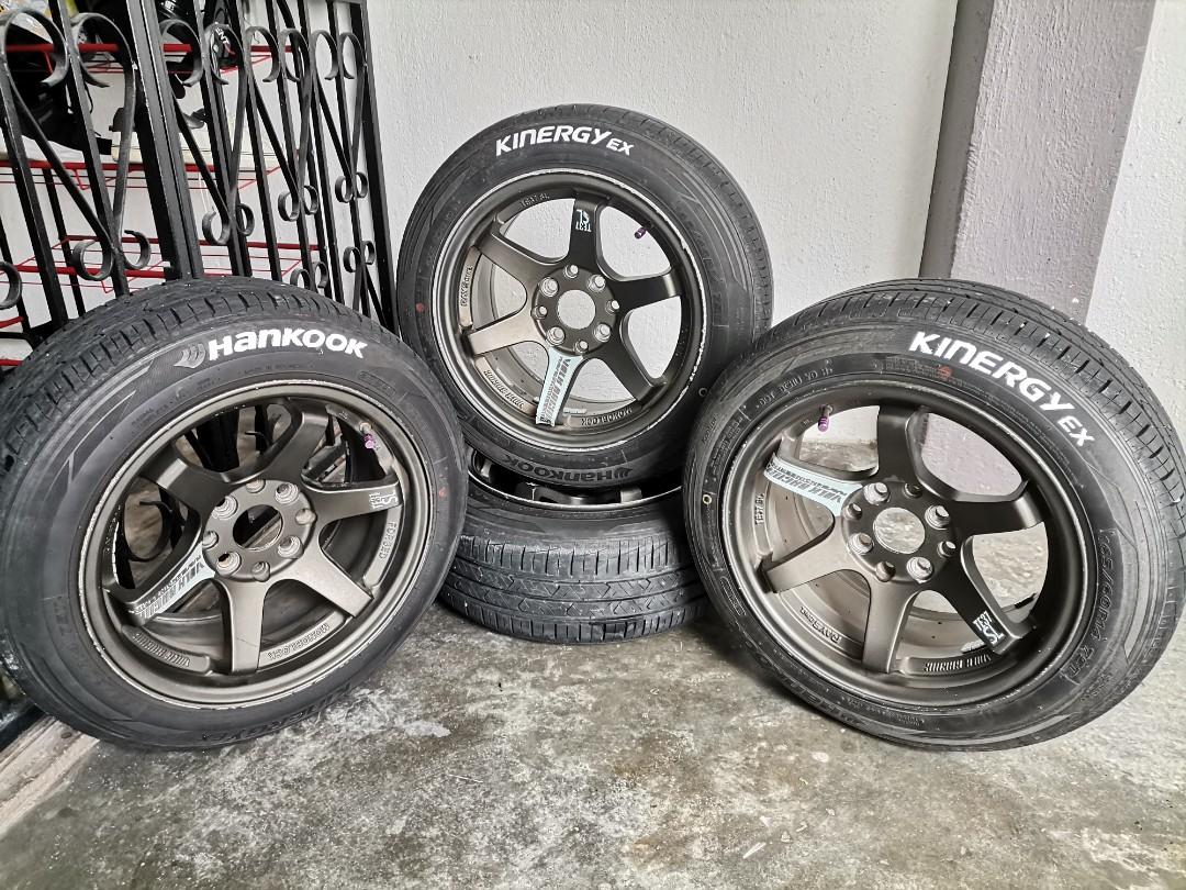 Rays TE37 14 inci siap tayar, Auto Accessories on Carousell