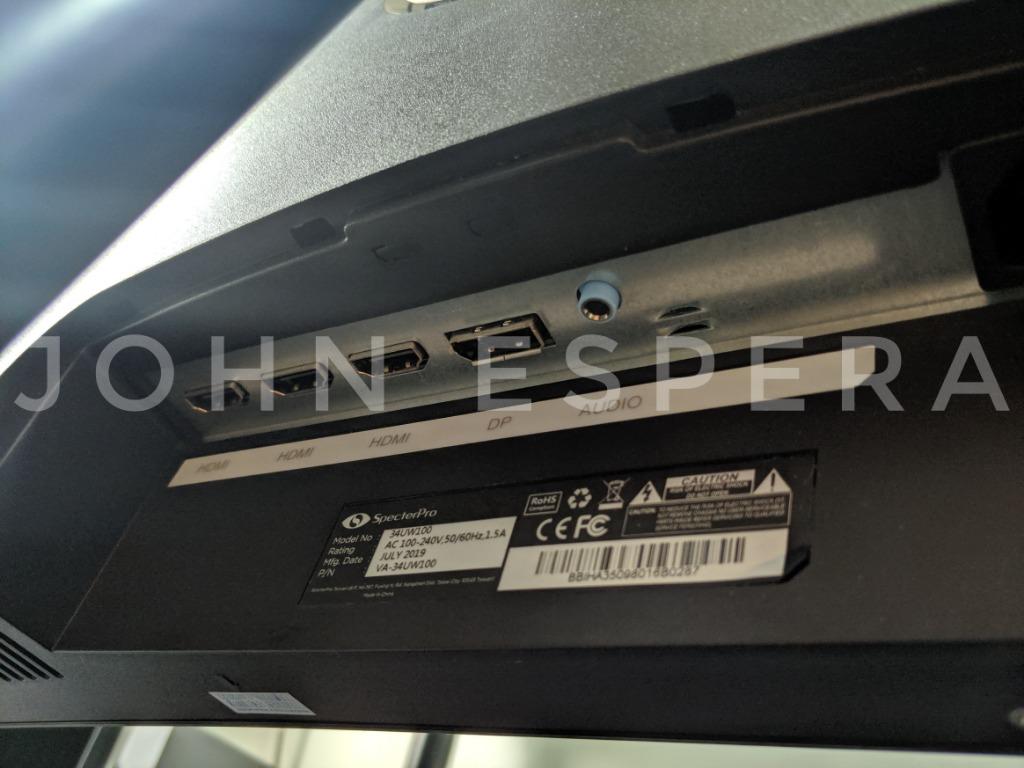 SpecterPro 34inch 34UW100 100hz Ultrawide 3440x1440 Display Gaming ...