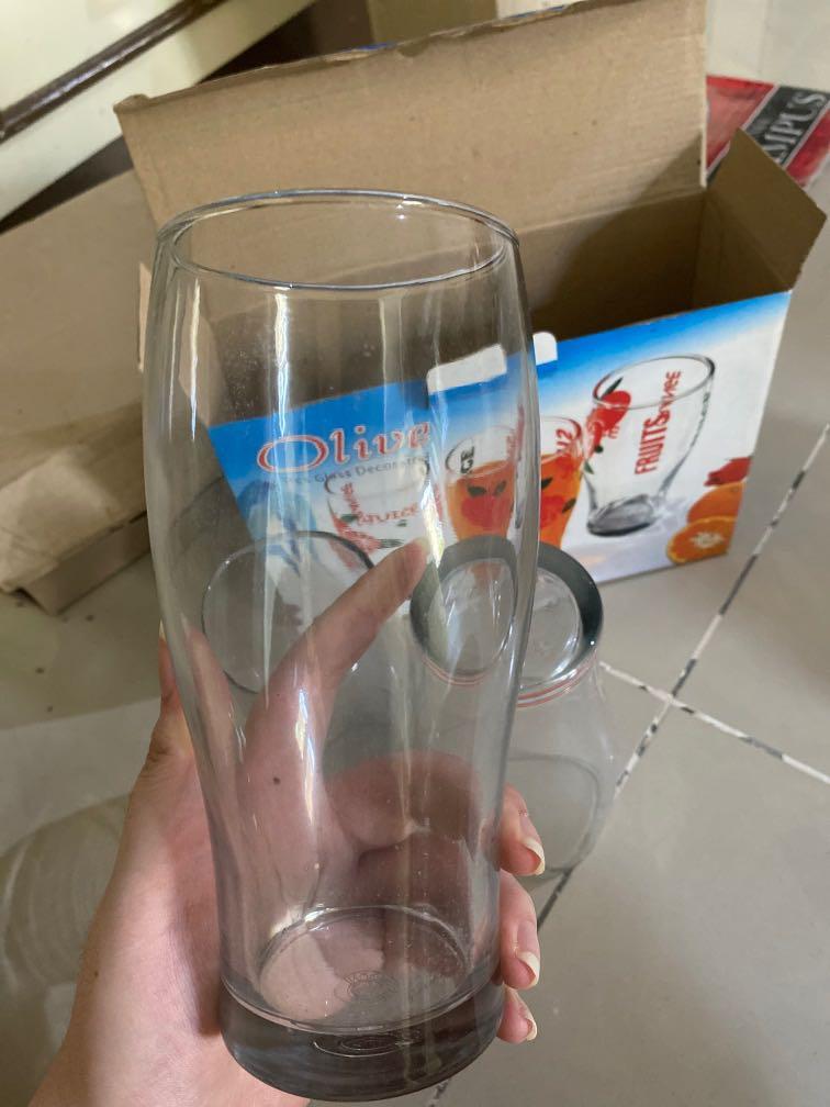 3 gelas besar gelas mug gelas set kaca, Kitchen & Appliances di Carousell