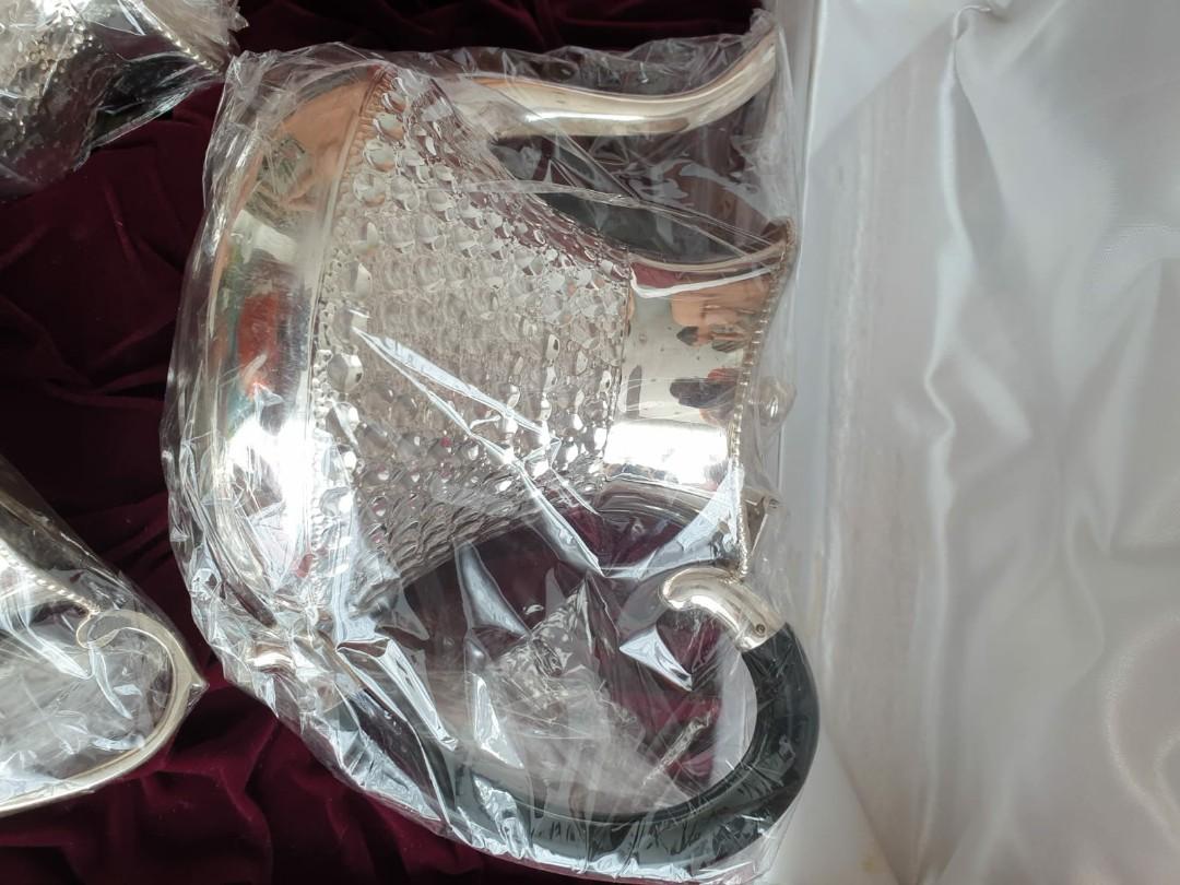 Brand New Pure Silver Tea set, Furniture & Home Living, Kitchenware ...