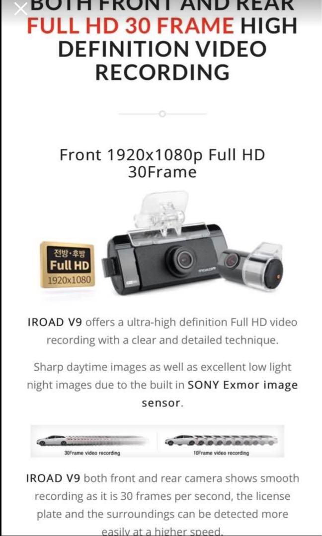 Car Camera - IROAD V9S2, Car Accessories, Accessories on Carousell