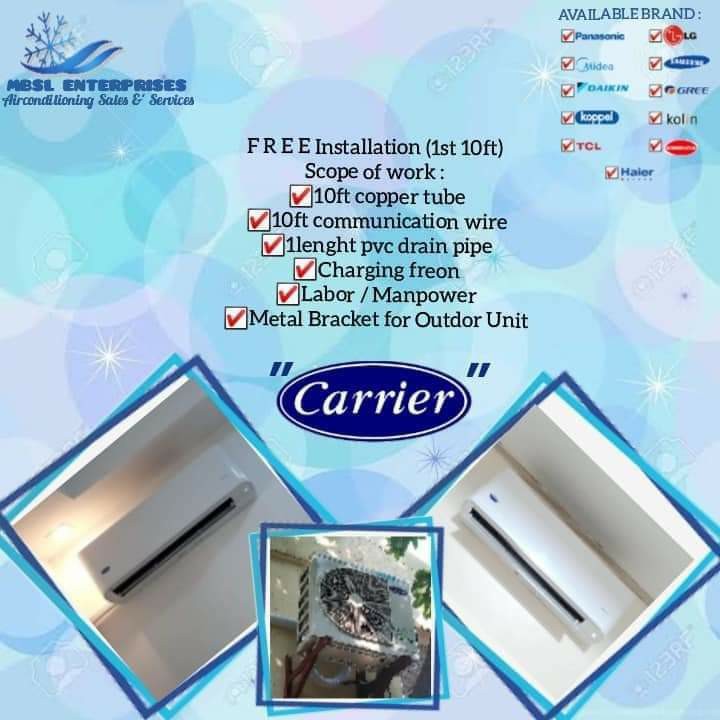 Carrier alpha series split type inverter with free installation, TV ...