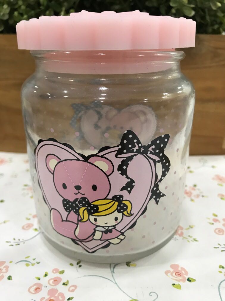 Japan cute glass container with silicone lid, Furniture & Home Living ...