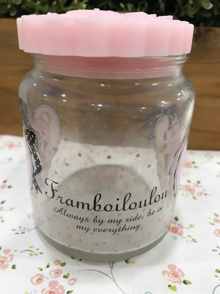 Japan cute glass container with silicone lid, Furniture & Home Living ...