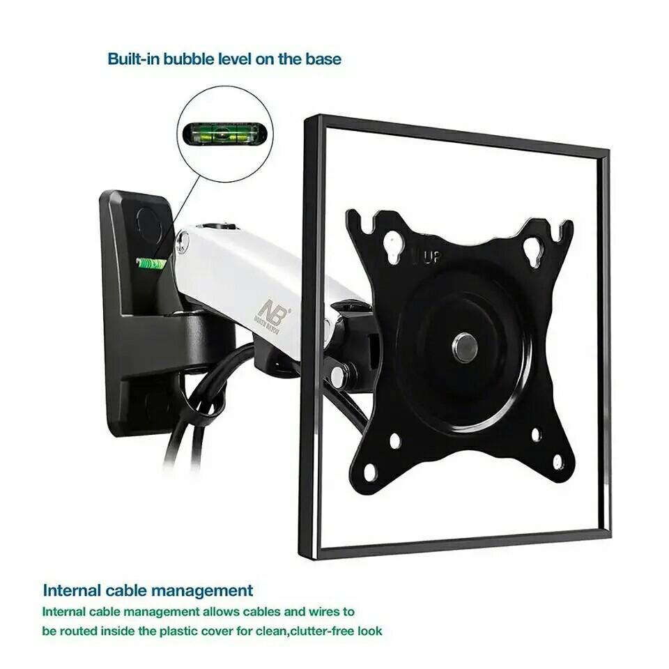 NB NORTH BAYOU F120 TV Monitor Wall Mount Bracket 17-27" Gas Spring ...
